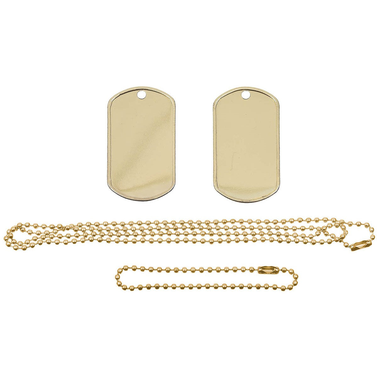 Military Dog Tags - Gold with Chain
