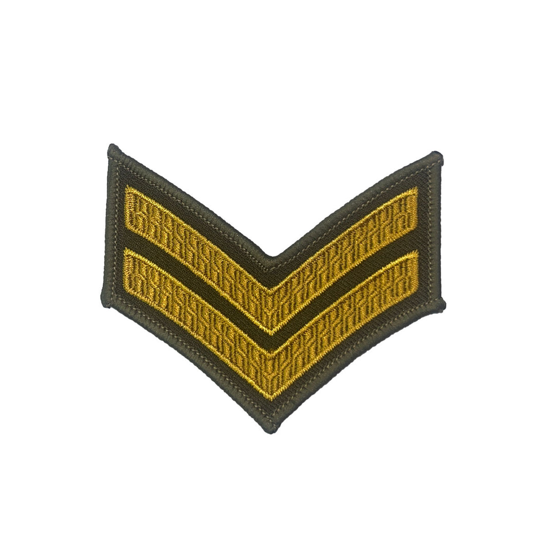 Army Chevron Rank Insignia 2 Stripe Gold on Khaki | Cadetshop