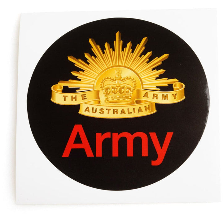 Army Sticker Round with Rising Sun