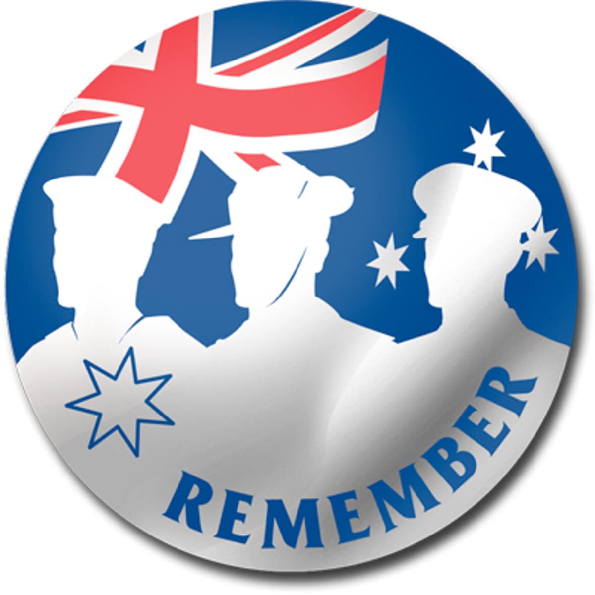 Commemoration Remember Round Mylar Sticker 90mm | Cadetshop