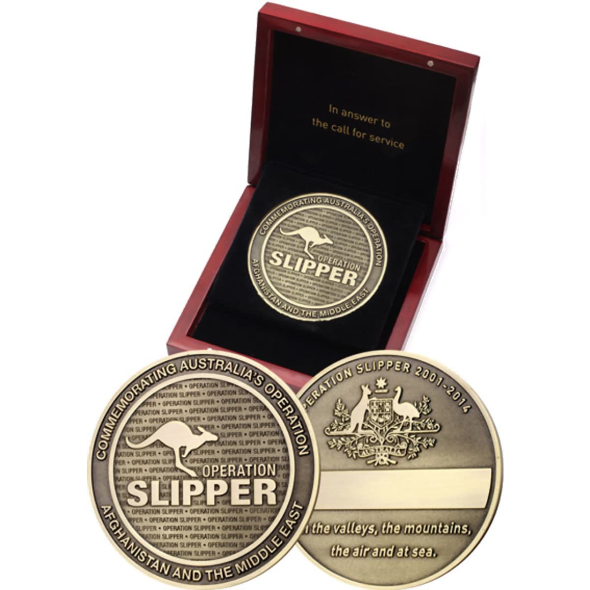Operation Slipper 85mm Medallion in Timber Box | Cadetshop