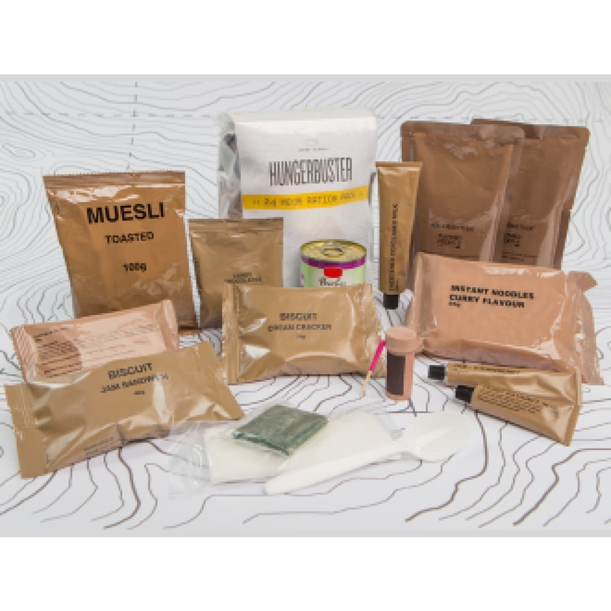 Military Army 24hr Ration Pack Meal Ready to Eat - 12 Pack Carton Mixed ...