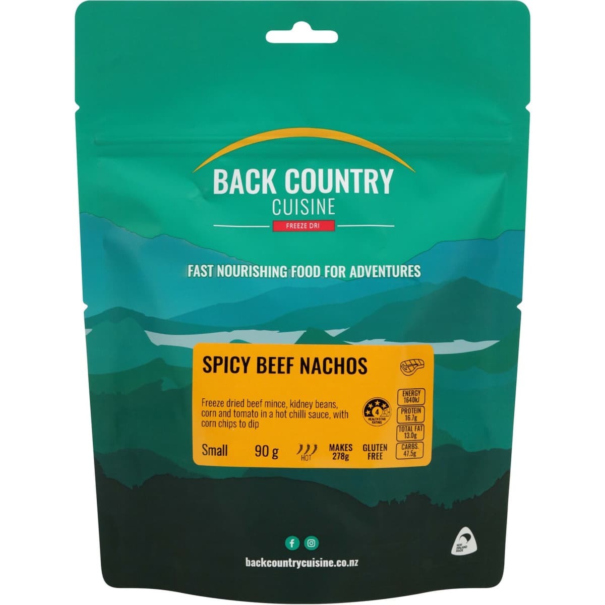 Back Country Freeze Dried Camp Rations Meal - Spicy Beef Nachos | Cadetshop