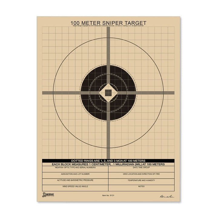 Rite in the Rain 8.5 x 11 100M True MIL Grid Sniper Target 100 Sheet ...