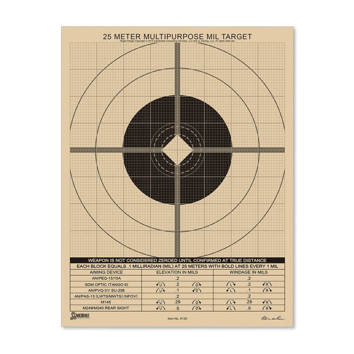 Rite in the Rain 8.5 x 11 25M True MIL Grid Multipurpose Target 100 ...